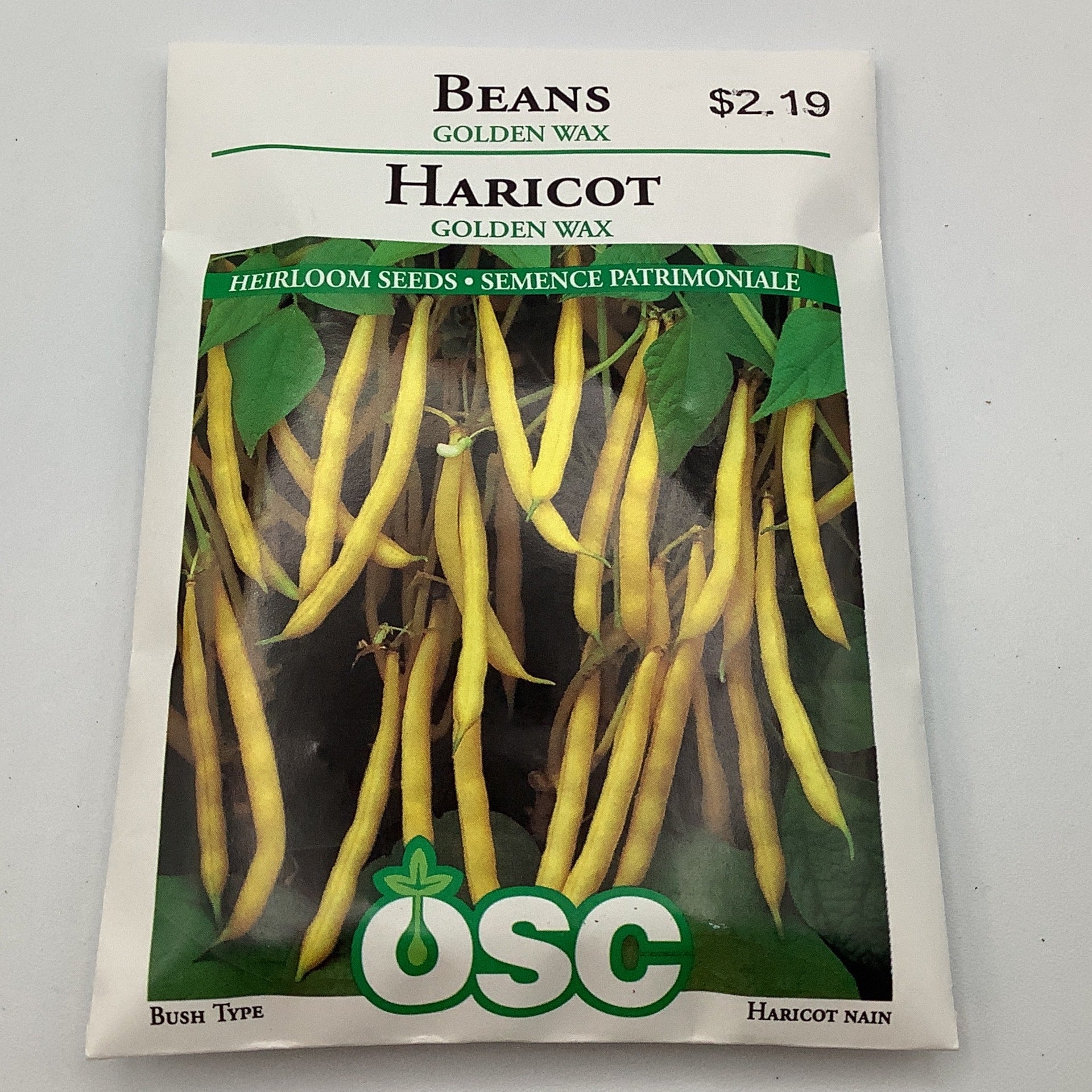 Beans Golden Wax Seeds OSC | Interlake Garden Center